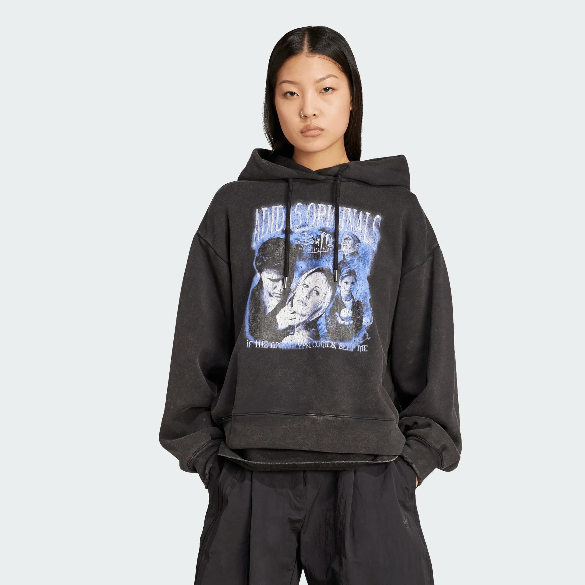 WOMENS ADIDAS BUFFY HOODIE "BLACK" JW0155 - Sam Tabak